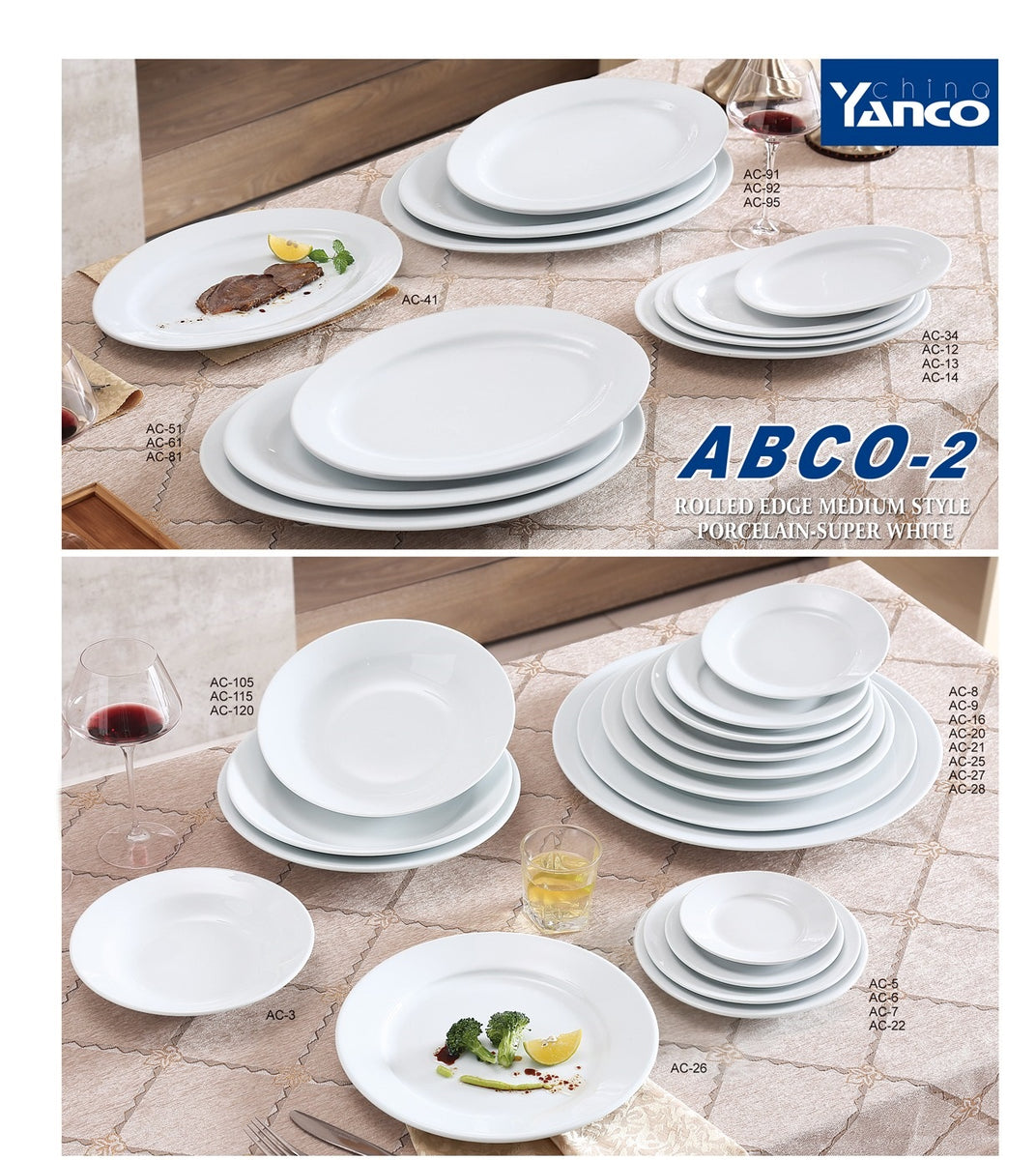 Yanco AC-9-C 9" Coupe Rimless Buffet . Lunch Plate *(24 Piece of Case ...